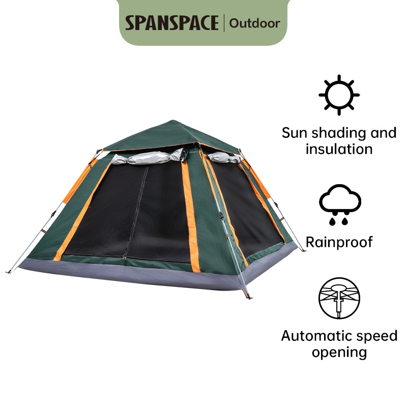 Deli 3-6 Person Big Camping Tent Waterproof Automatic Opening Tent for ...