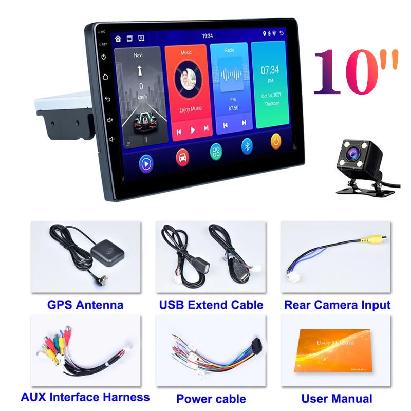 7''/9"/10" 4G+32G 1 Din Android Head Unit Navigation GPS Car Stereo Radio Universal WIFI Mirror ...