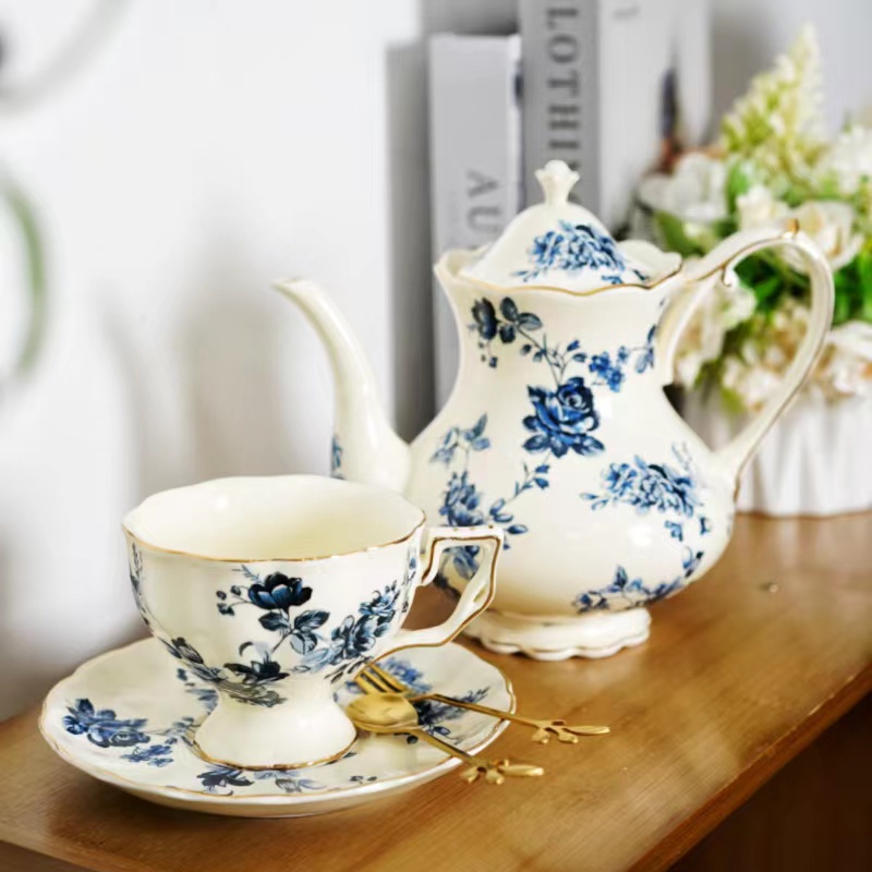 【Ready Stock】COD British retro ceramic coffee cup & saucer set Floral ...