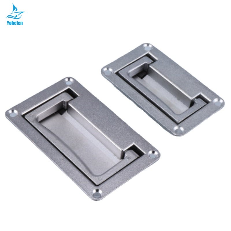 1 PCS 11.1cm x6.9cm Metal Rectangle Shaped Recessed Folding Pull Handle ...
