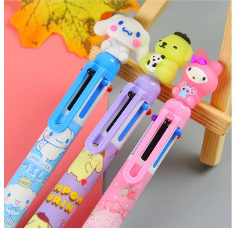 4 Styles Cute Sanrio Cartoon Power 6 Colors Chunky Ballpoint Pen Kawaii ...