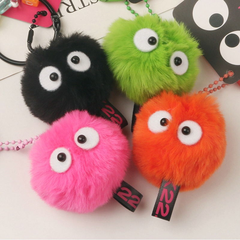 Anime Spirited Away Kawaii Coal Ball Pendant Key Chain Spirit Elf Doll ...