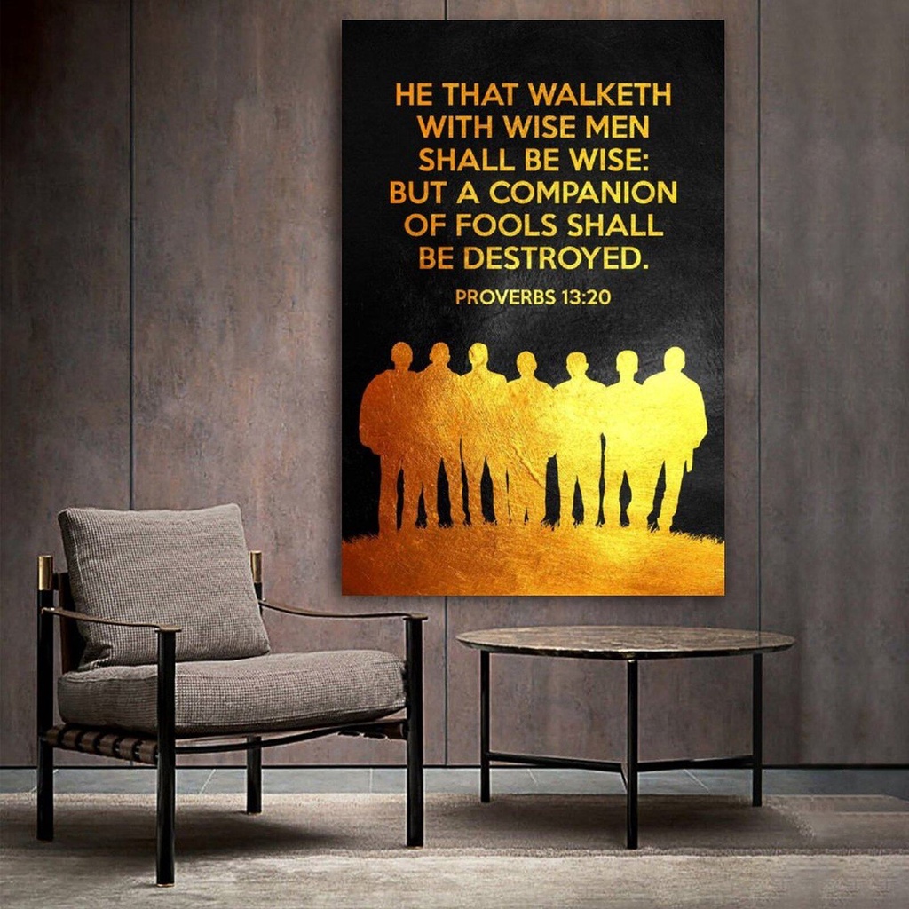 Bible Verses Proverbs 13 20 Canvas Art Poster and Wall Art Picture ...