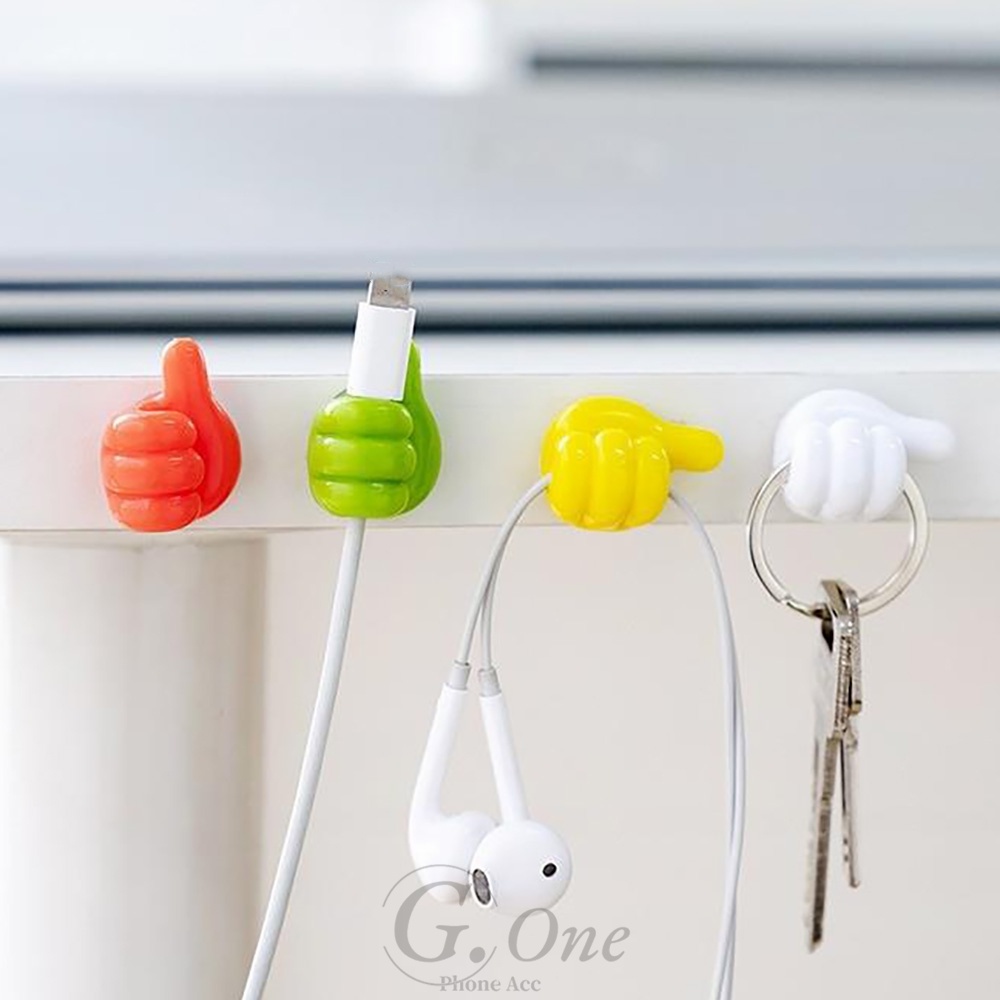 5Pcs Silicone Thumb Up Hooks Wire Desk Organizer Clip Data Cable Holder ...