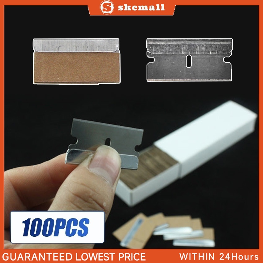 100pcs Replaceable Single Edge Razor Blade Scraper Blades Carbon Steel ...