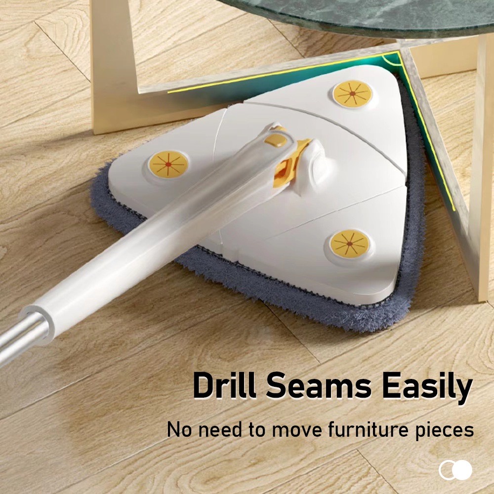 Self-wringing Triangle Extended Rotatable Cleaning Mop for Dust Floor ...