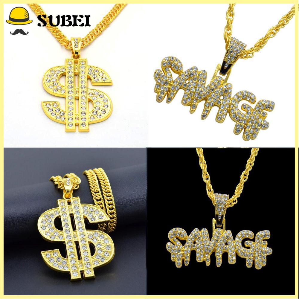 SUBEI Woman Men Dollar Sign Fashion Twist Link Chain Hip Hop Necklace ...
