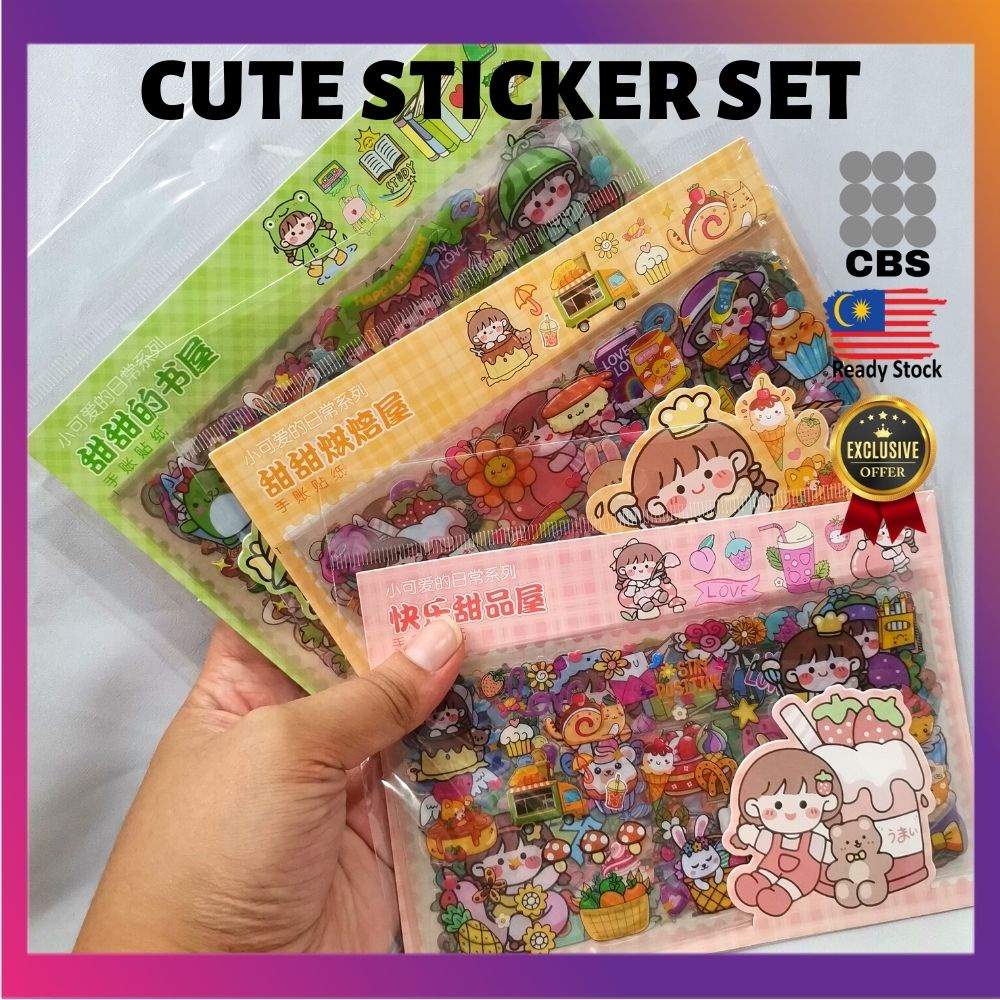 CBS Cute Sticker Set Cartoon Cute Girl DIY | Shopee Philippines