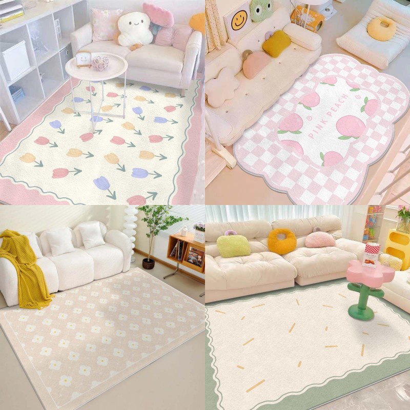 Cartoon Cute Imitation Cashmere Carpet Living Room Sofa Coffee Table ...