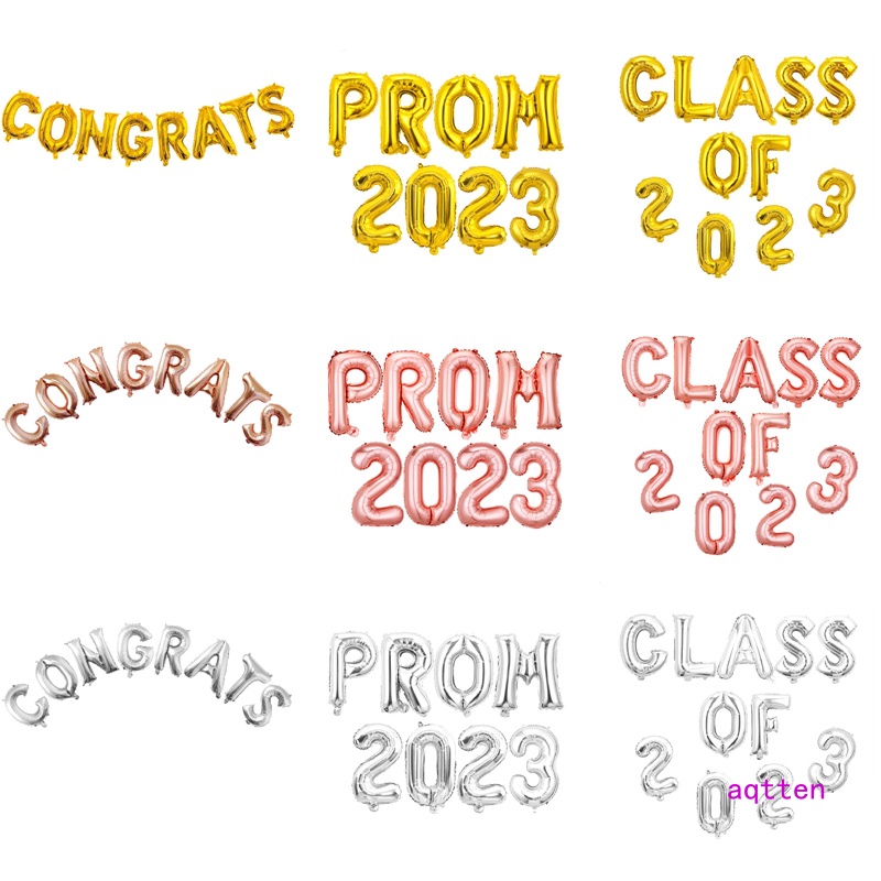 Aqtten 16 Inch Class of 2023 Balloons Banner Prom 2023 Balloons Banner ...
