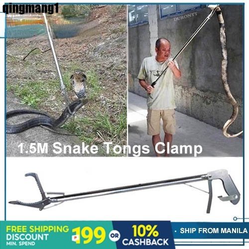 FILAF 150cm Snake Stick Catcher Stainless Steel Snake Tongs Clamp Long ...