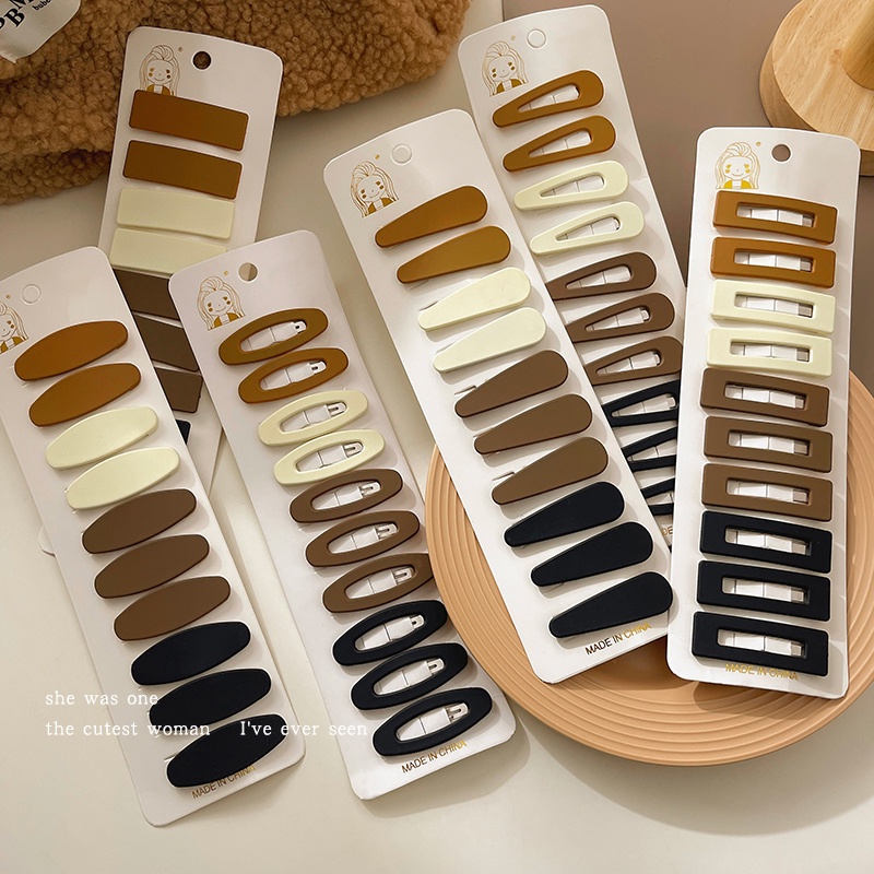 3Pcs Korean Khaki Series Matte Hair Clip Bangs Clips Hairpin Hair ...
