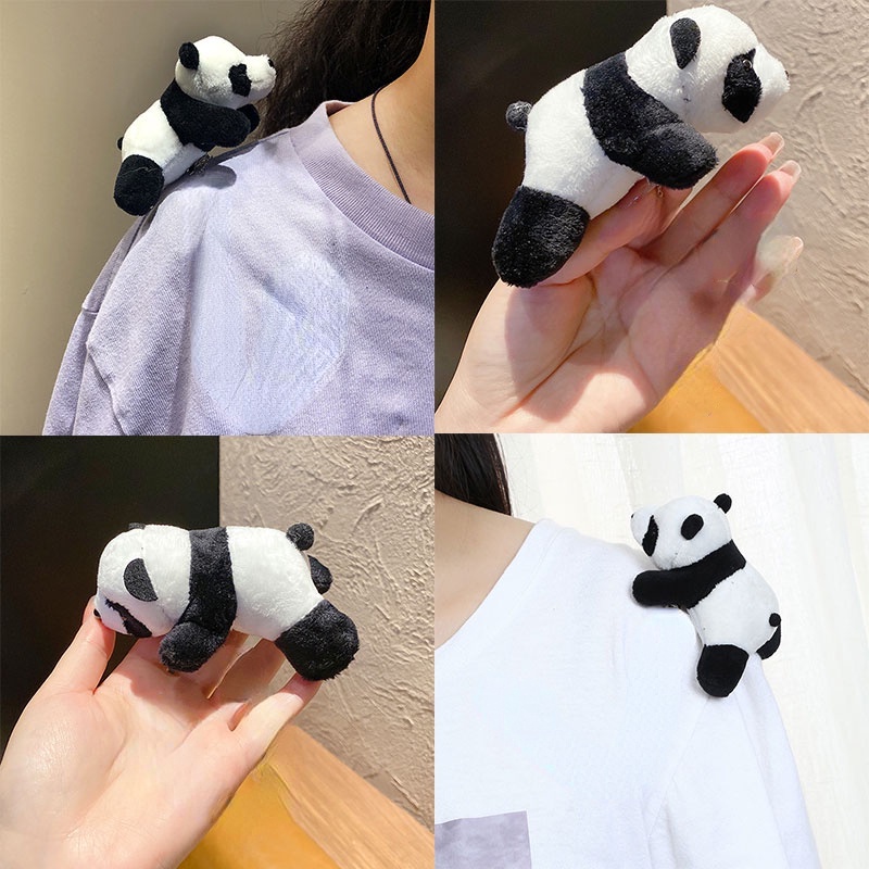 Brooch Cartoon Plush Panda Pin 2021 New Cute Japanese Clothes Bag ...