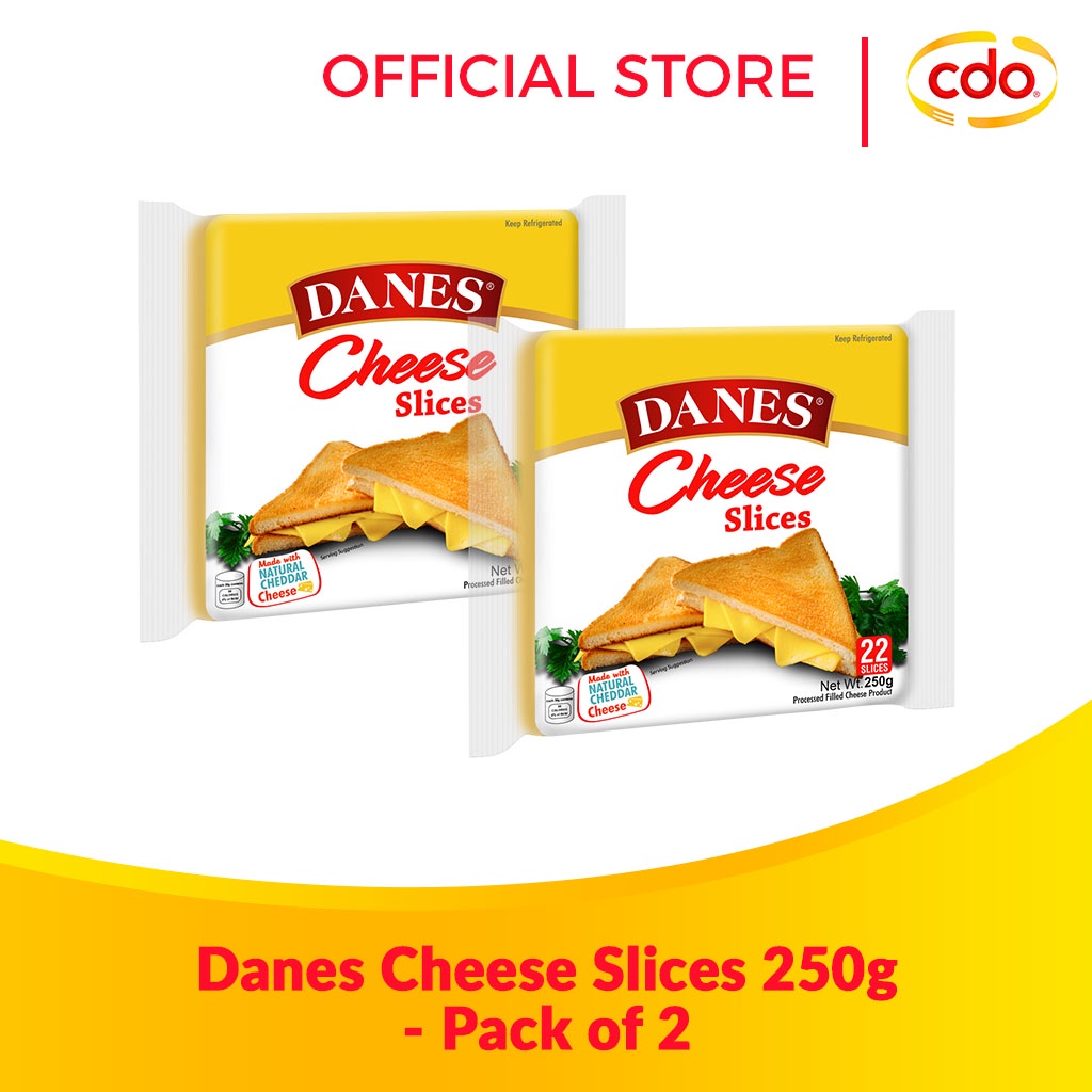 DANES Cheese Slices 250g - Pack of 2 | Shopee Philippines