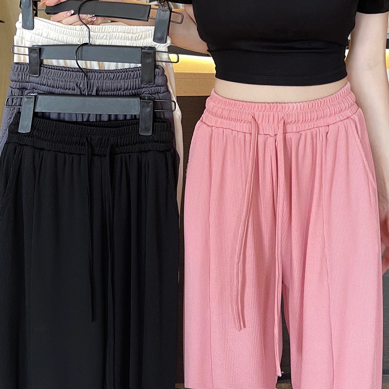 1【Hermarou】S-4XL Plus Size Highwaist Slacks Pants Women Korean Wide Leg ...