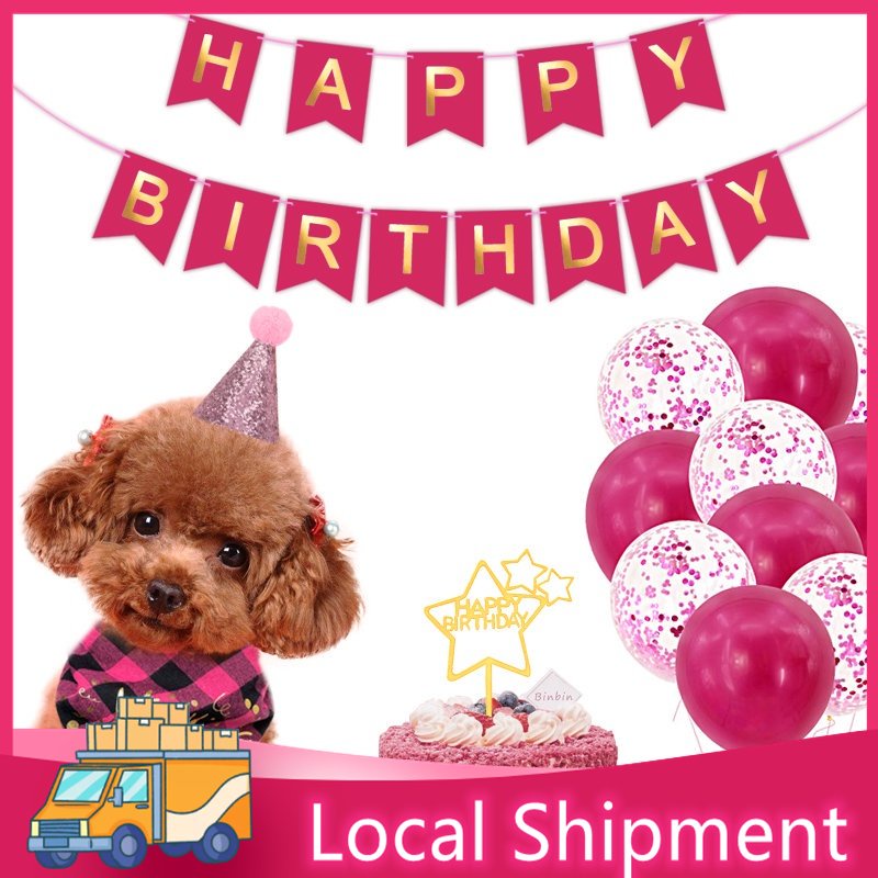 Pet Party Set Pet cat and dog birthday party Pet scarf hat decoration ...