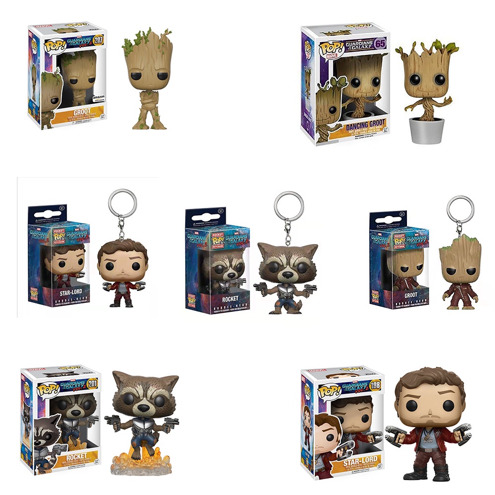 Funko Pop Guardians of The Galaxy Rocket Groot Star-lord Action Figure ...