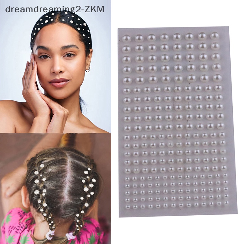 [dreamdreaming] 220pcs Mix 3mm/4mm/5mm/6mm Hair Pearls Stick On Self ...
