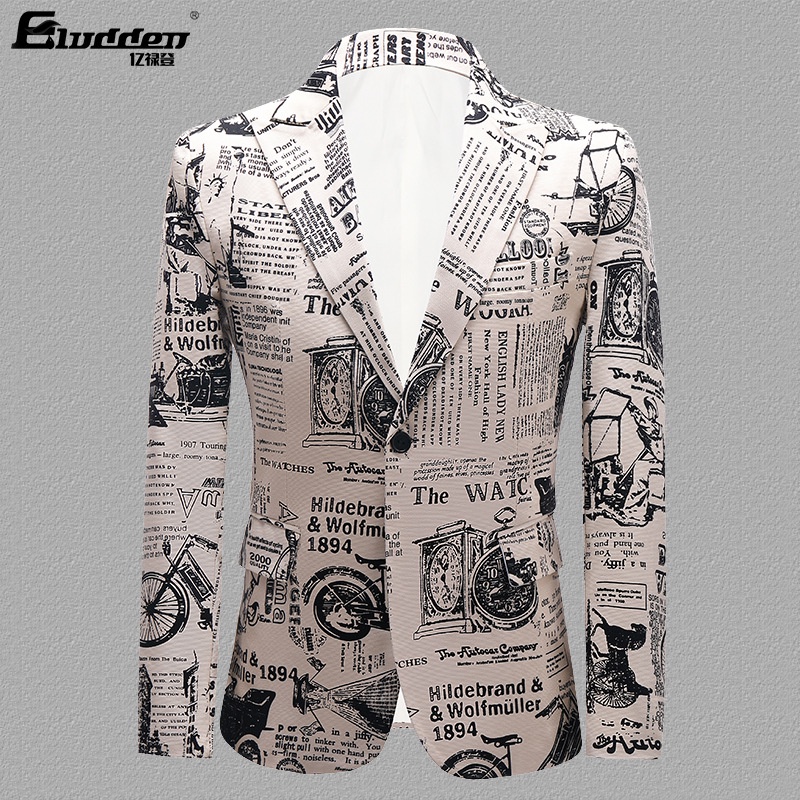 [Shipped on the same day] personalized newspaper print costume male ...