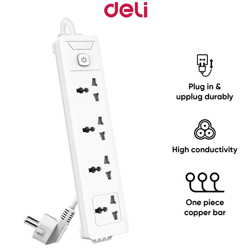 Deli Universal Extension Socket Power Original Heavy MultiFunction ...