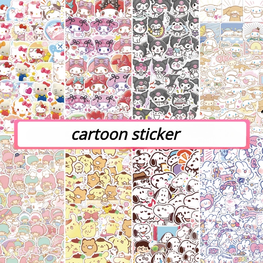Sanrio Stickers Hello Kitty/ Kuromi / Melody /Cinnamoroll Stickers ...
