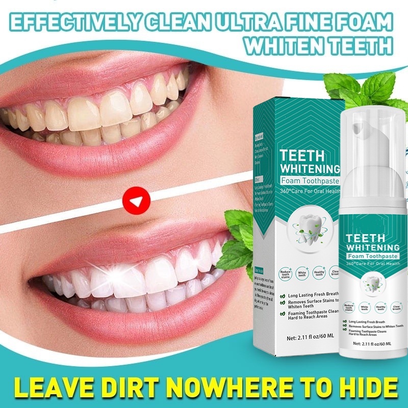 Teeth Whitening Mousse Toothpaste Mouthwash Care for Oral Health ...