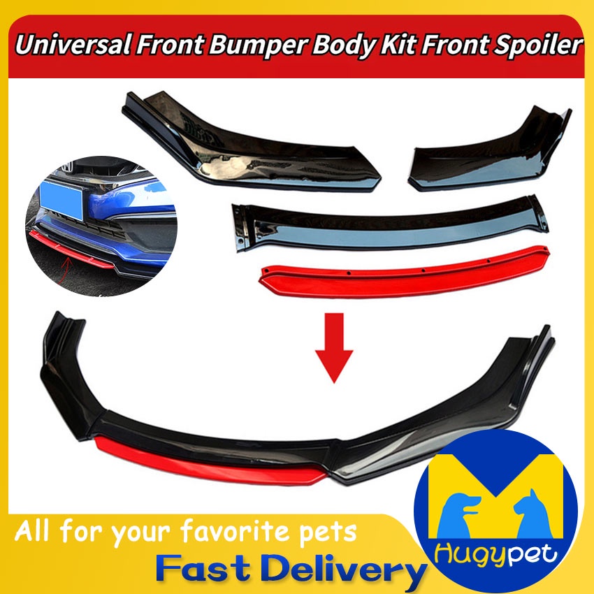 4PCS/Set Universal Car Front Bumper Lip Body Kit Splitter Spoiler ...