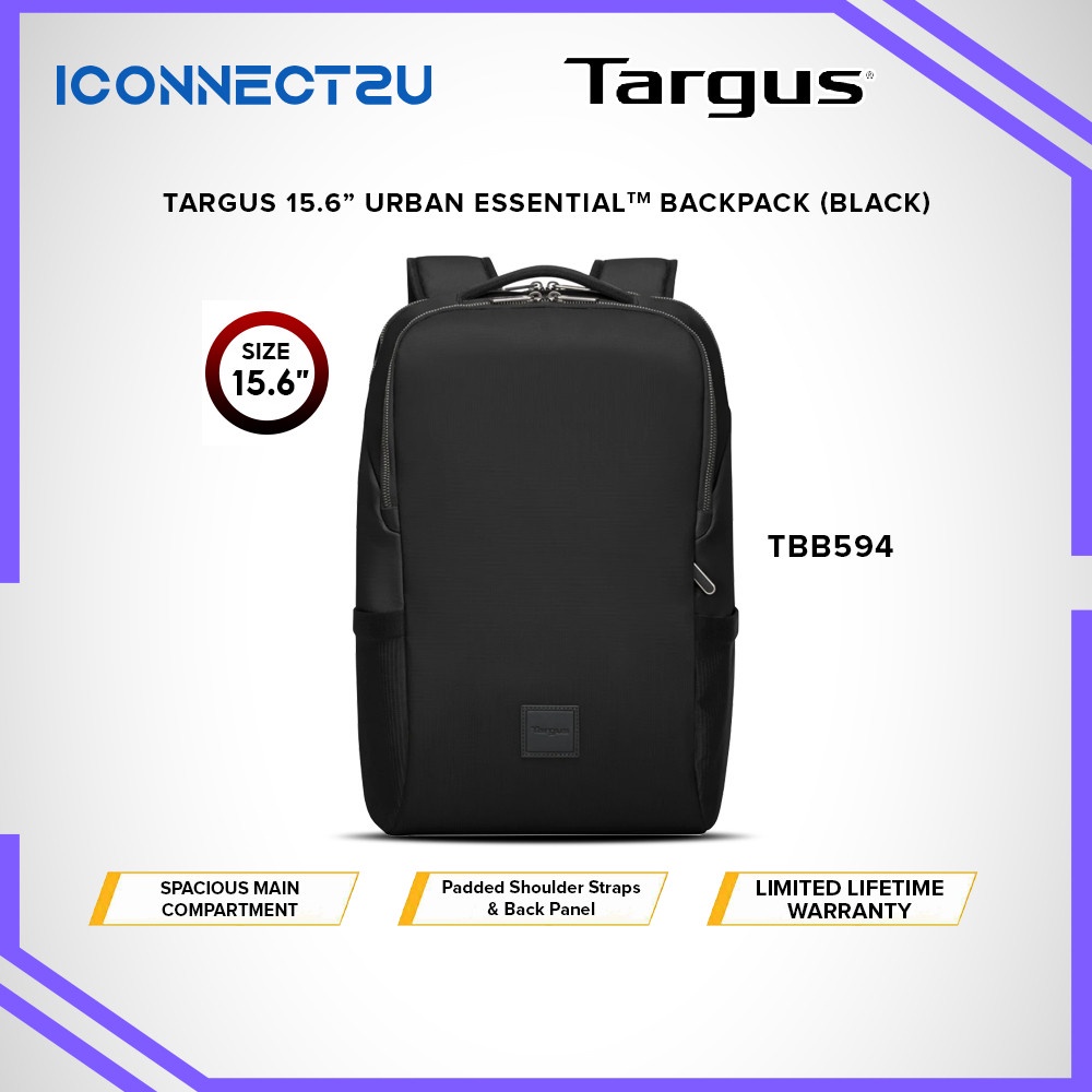 Targus 15.6” Urban EssentialTM Backpack - Black (TBB594GL) | Shopee ...