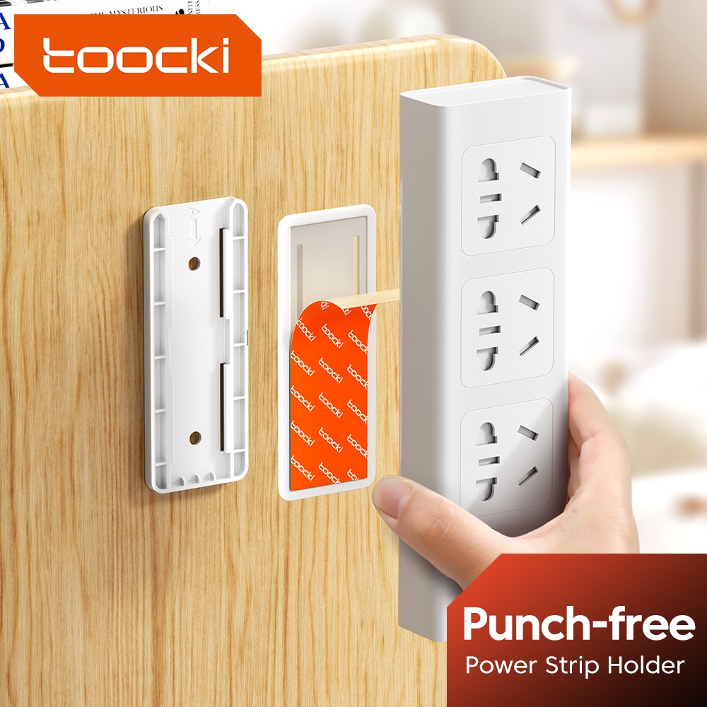 Toocki Wall-Mounted Sticker Punch-Free Plug Fixer Self-Adhesive Socket ...