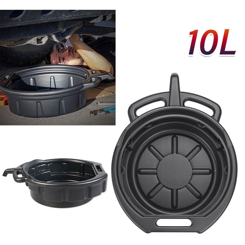 Powone 10L Oil Drain Pan Wast Engine Oil Collector Car Fuel Fluid ...