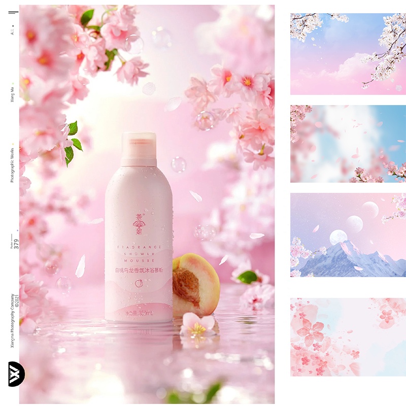 BUY 4 GET 1 FREE 】INS Pink Flower Series 3D Photography Background ...