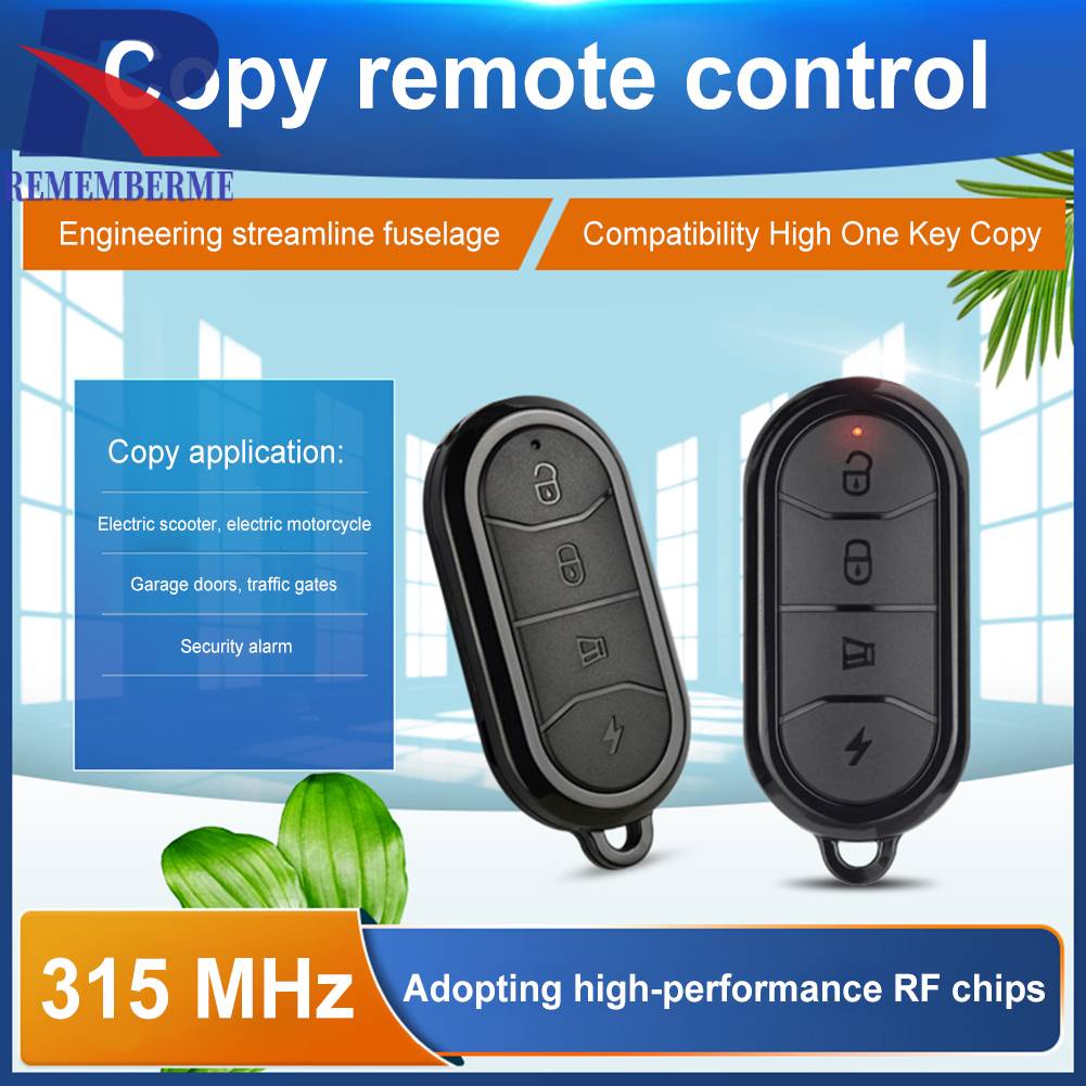 315 MHz/433 MHz Clone Remote Control 4 Buttons Replacement Key Fob Home Security | Shopee ...