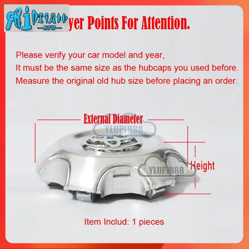 RTO 1Pieces Chrome Alloy Wheel Center Hub Cap Hubcaps Caps Cover Rim ...