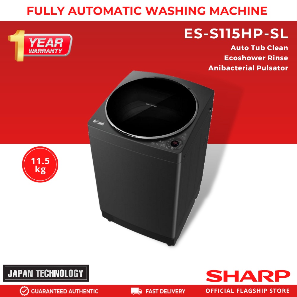Sharp ES-S115HP-SL Fully Automatic Washing Machine (NCR Delivery) | Shopee Philippines