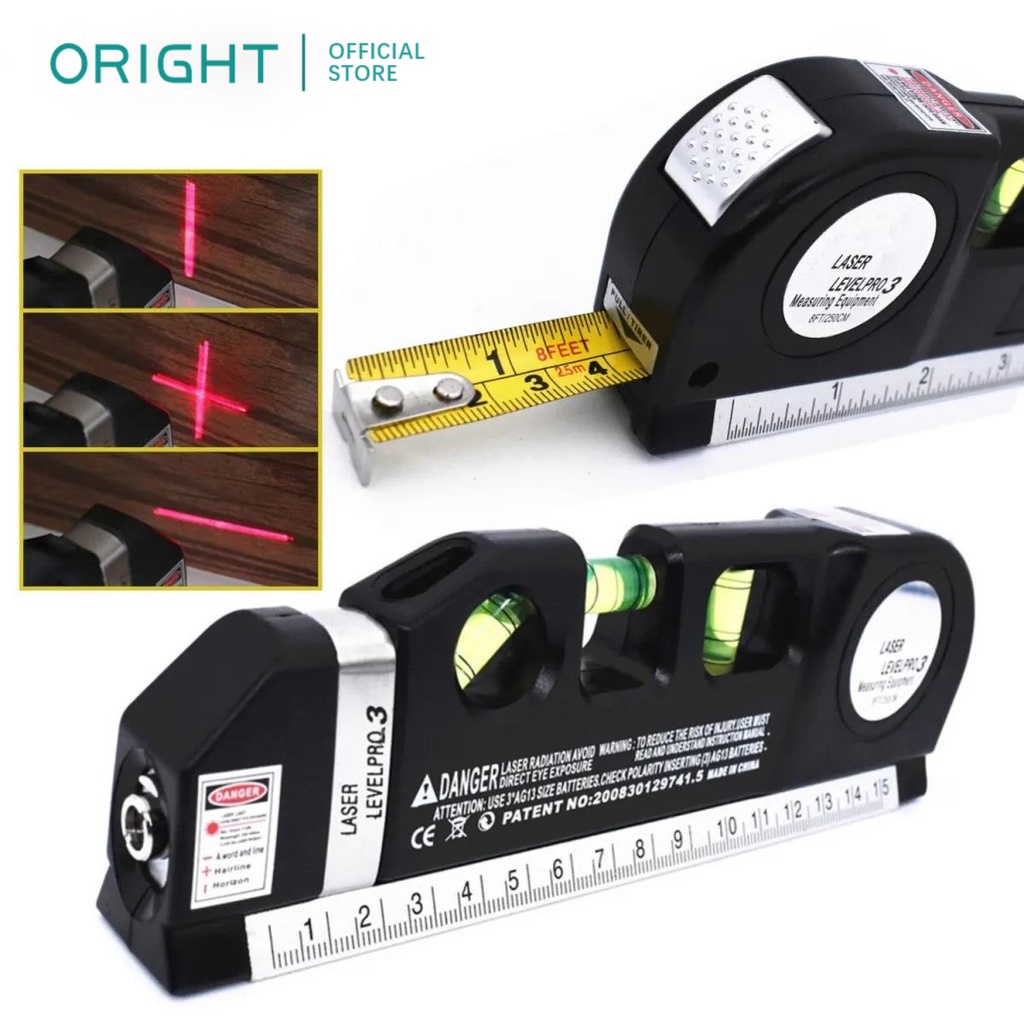 Multipurpose Level Laser Horizon Vertical Measure Tape Horizontal Ruler ...