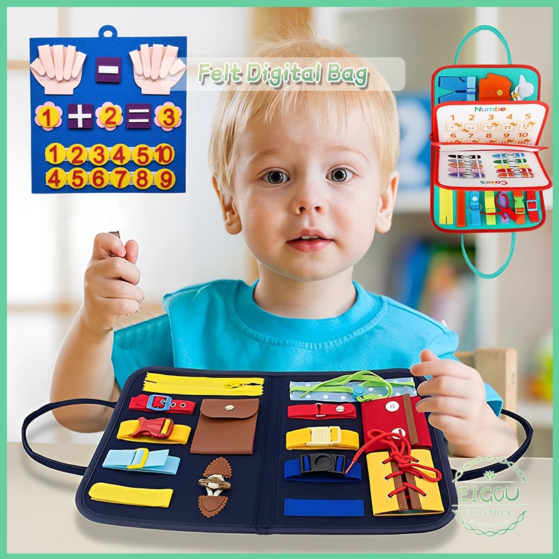 Felt Learning Bag Montessori Toys for Toddlers Busy Board Preschool ...