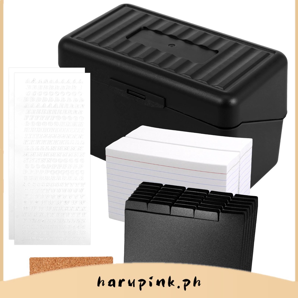 Index Card Holder Set 3x5inch Card Organizer Plastic Index Card ...
