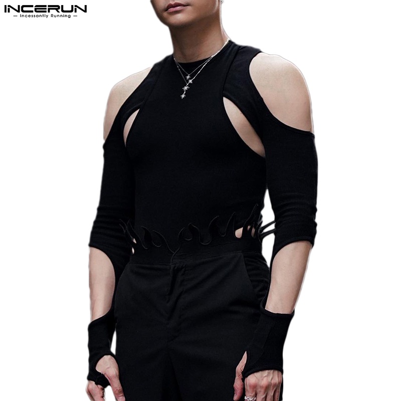 INCERUN Men Sexy Style Fashionable Personalized Cut-Out Finger-Sleeve ...