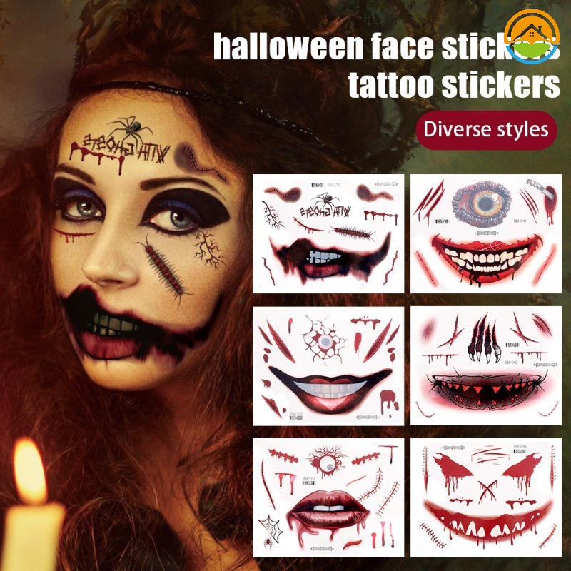Halloween Waterproof Temporary Tattoo Stickers/Sexy Bloody Makeup ...