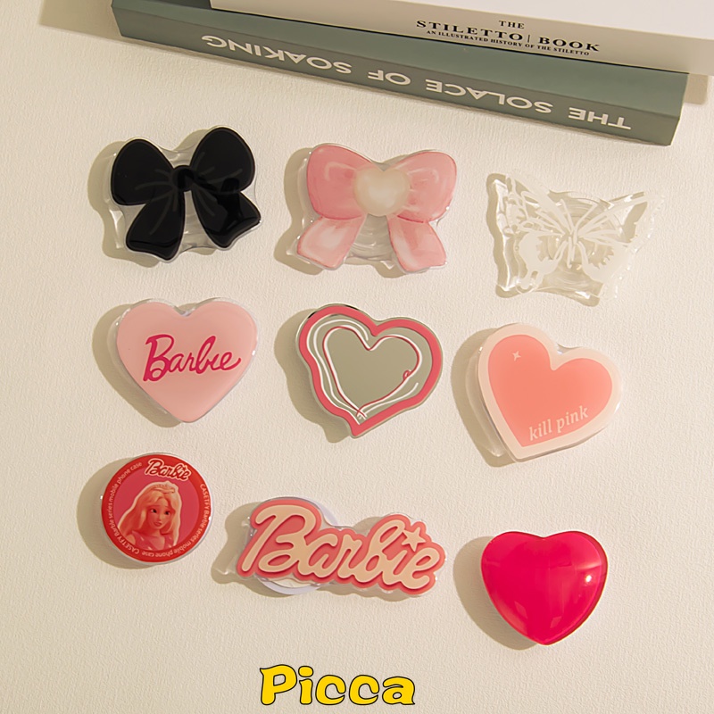 Fashion Pretty Barbie Ins Phone Holder Stand Cute Cartoon Love Heart ...