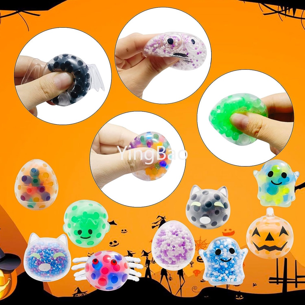 10 Pcs Halloween Mini Sensory Stress Ball Pack for Kids Girls Boys ...