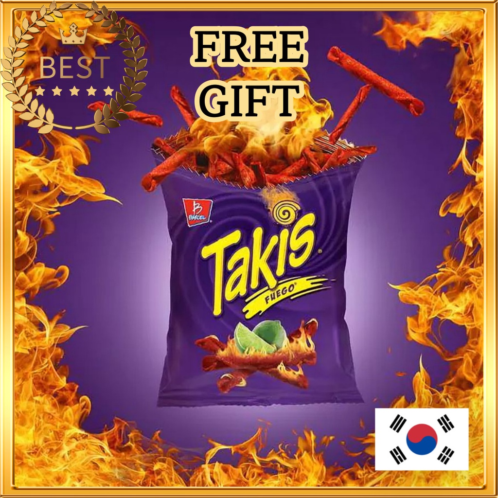 [Barcel] Takis Fuego Extreme Spicy Hot Chili Pepper Lime Tortilla Chips ...