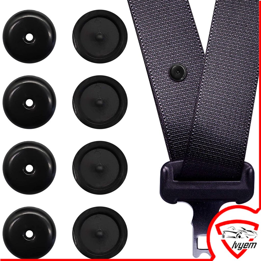 4 Pack Universal Car Seat Belt Button Stop Fit Seat Belt Stopper Kit ...