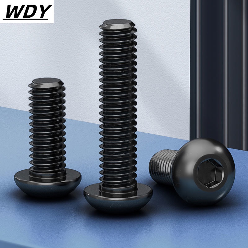 [WDY] M5/M6/M8 Black 304 Stainless Steel Round Head Hexagon Socket ...