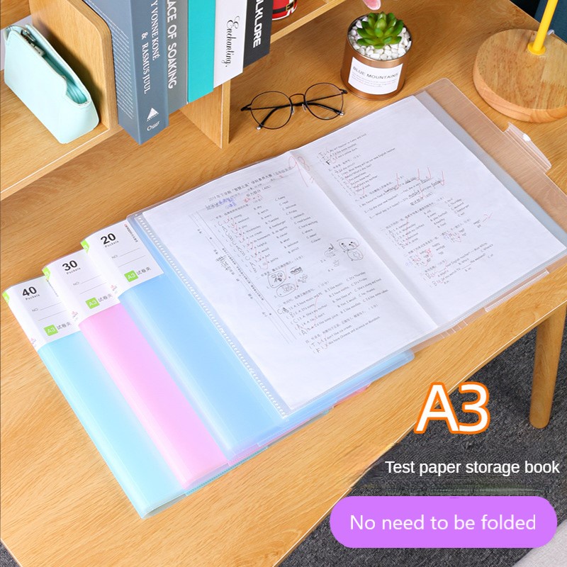 Transparent Paper Bag Sorting Clear Folder Document Bag 20 Pockets A3 ...