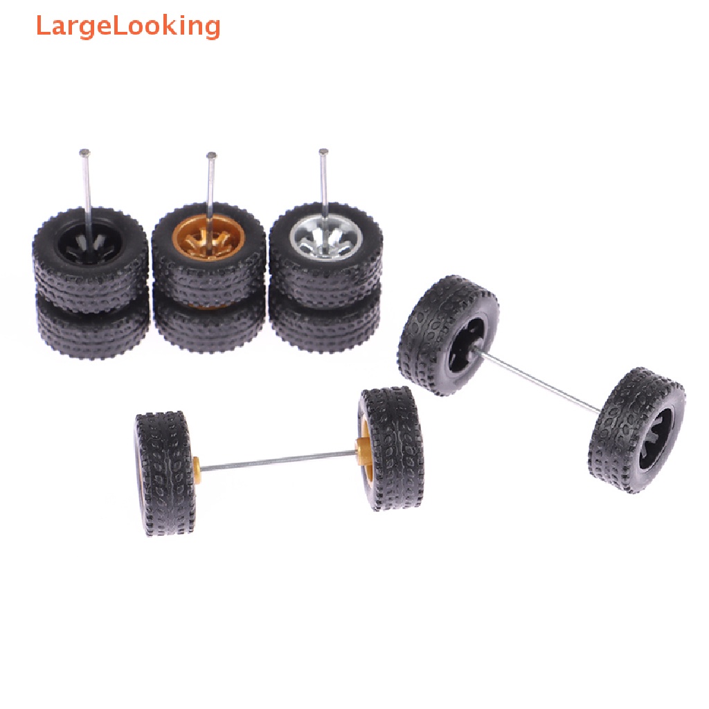 [LargeLooking] 1/64 Model Car Wheels With Rubber Tires Plastic Basic ...