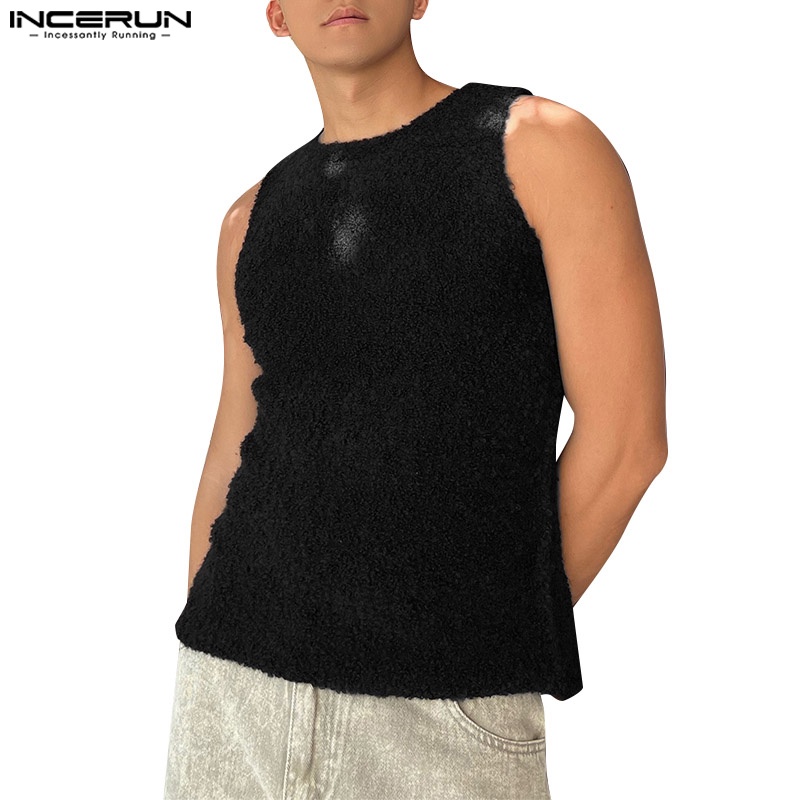INCERUN Slim Fit Elastic Knit Bottom Tank Top Tanks | Shopee Philippines