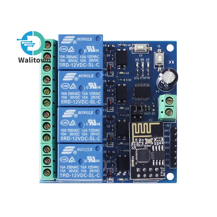12V ESP8266 ESP-01 4-channel WiFi Relay Module Intelligent Home APP Controller | Shopee Philippines