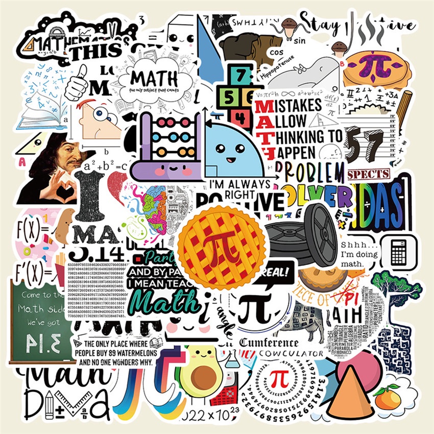 Funny Science & Math Art Series 03 Stickers 50Pcs/Set Kids Rewards ...