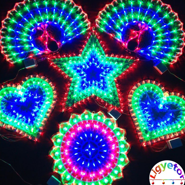 Ligyetor Parol Christmas LED Lights Seven Star Glittering Seasonal ...